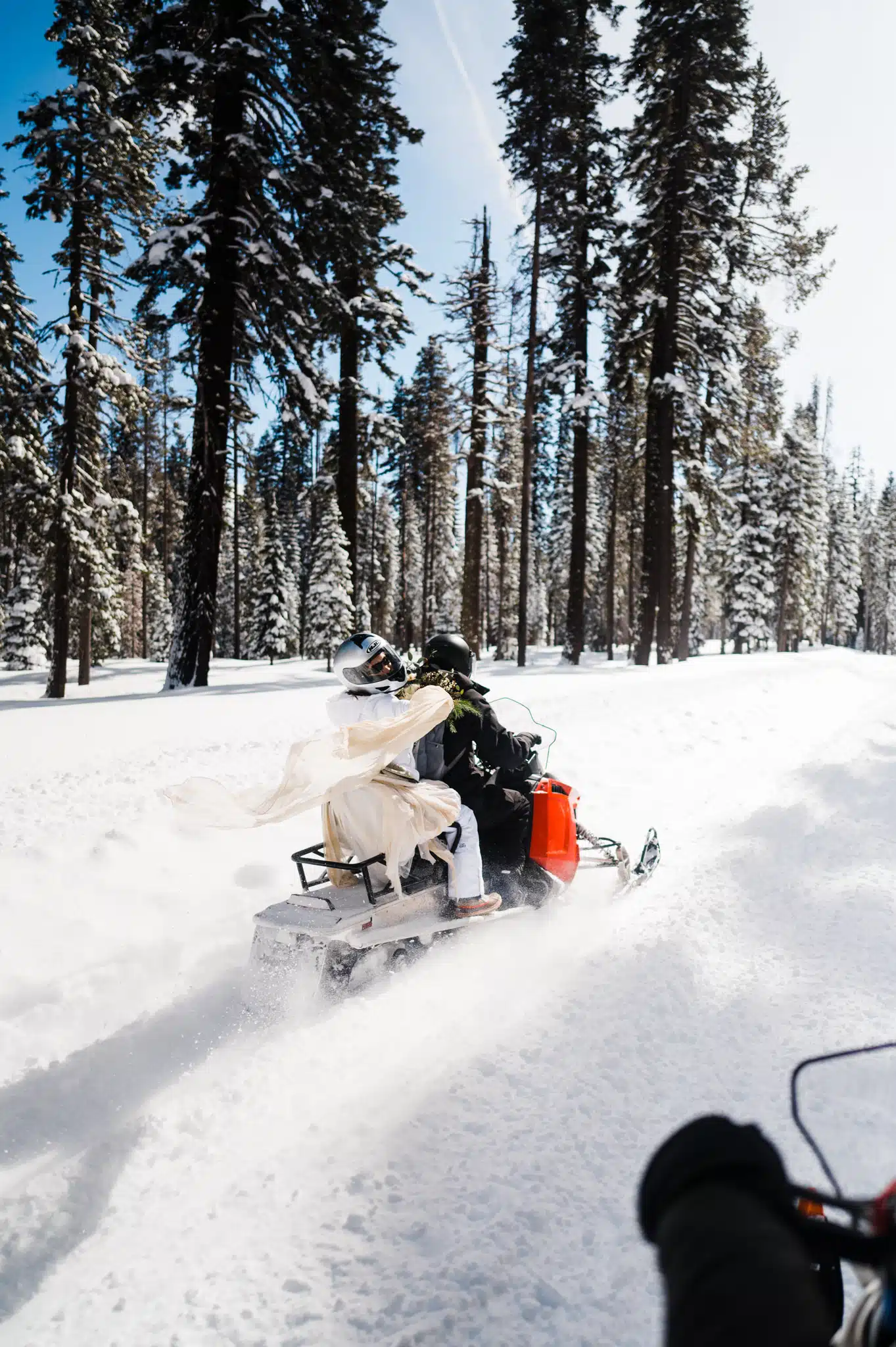 Rare Snowmobile Winter Elopement at Crater Lake and Diamond Lake