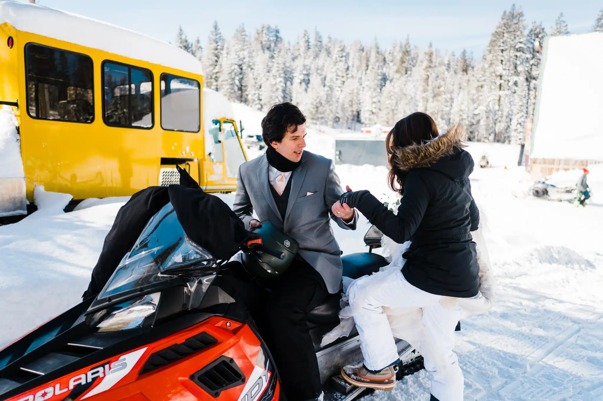Rare Snowmobile Winter Elopement at Crater Lake and Diamond Lake